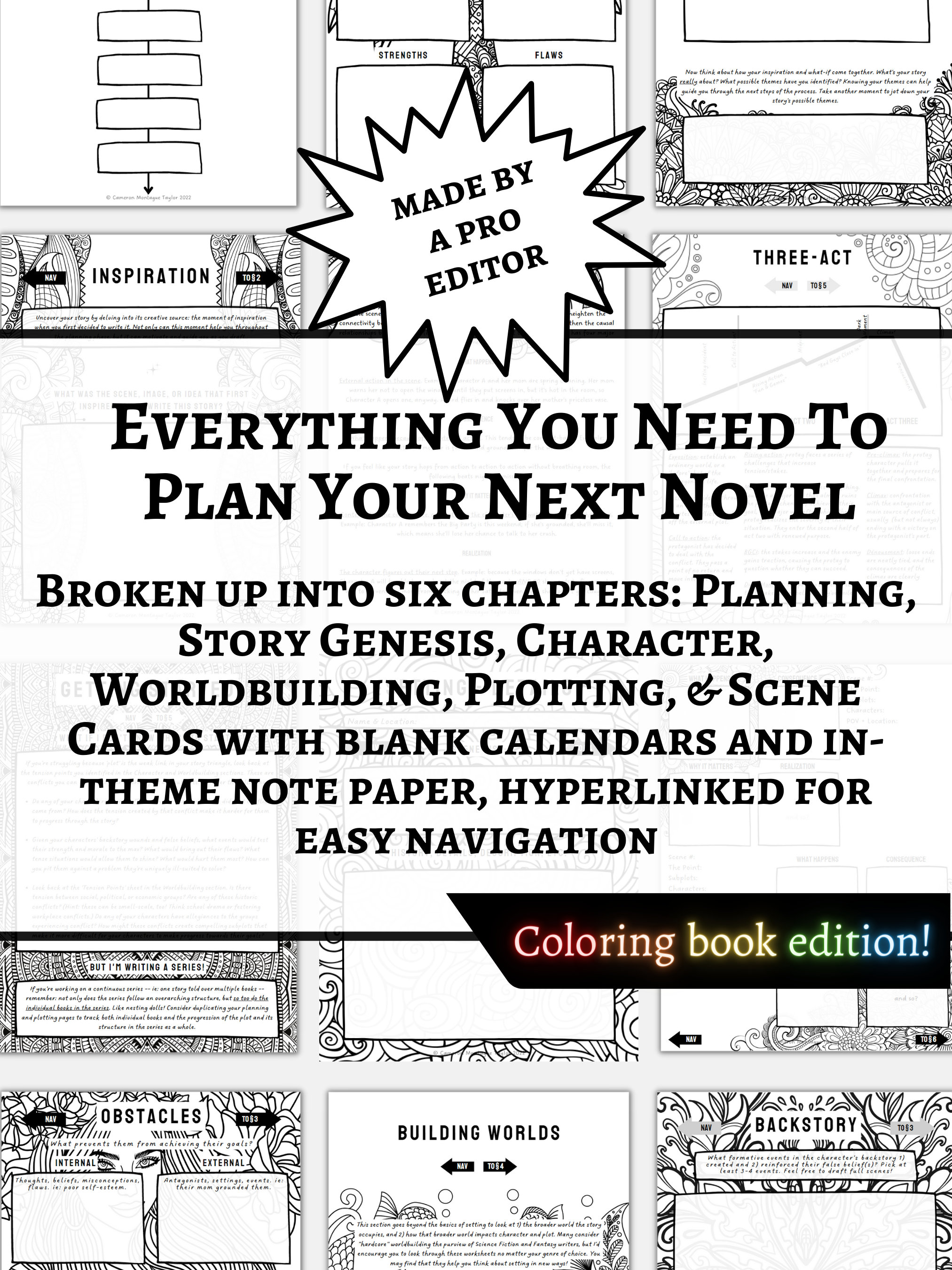 Novel Planning Workbook Printable for All Authors Story Worksheets ...