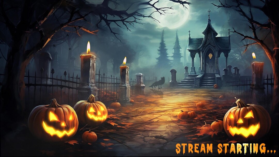 Halloween Stream Overlay, Halloween Decoration, Pumpkin, Werewolf ...