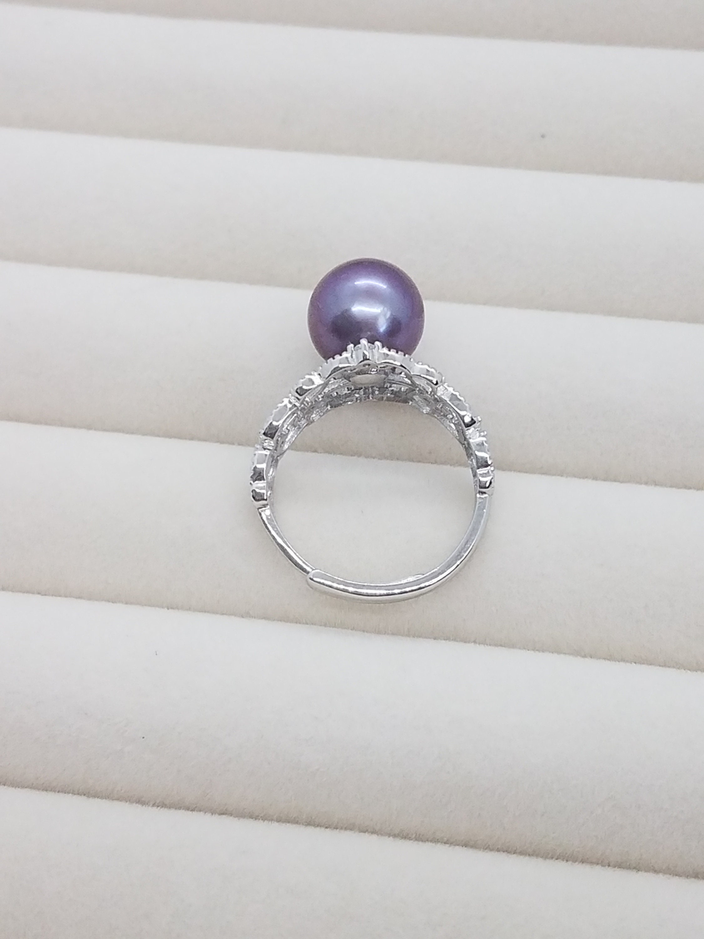 Cultured Freshwater Purple Pearl Ring Sterling Silver S925 - Etsy