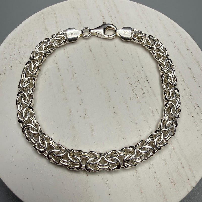 Sterling Link Bracelet Vtg - Etsy