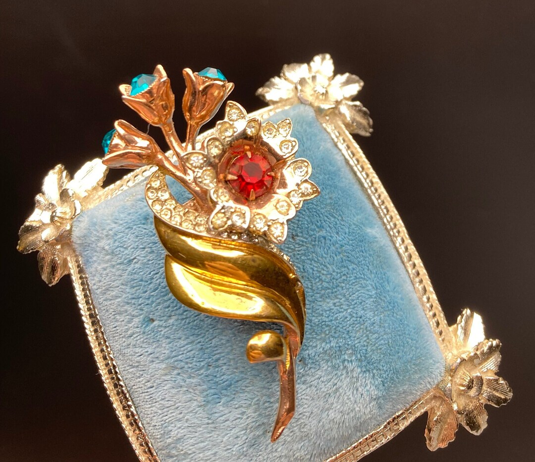 Coro Craft Sterling VTG Rose Gold Vermeil & Yellow Gold Vermeil Fur ...