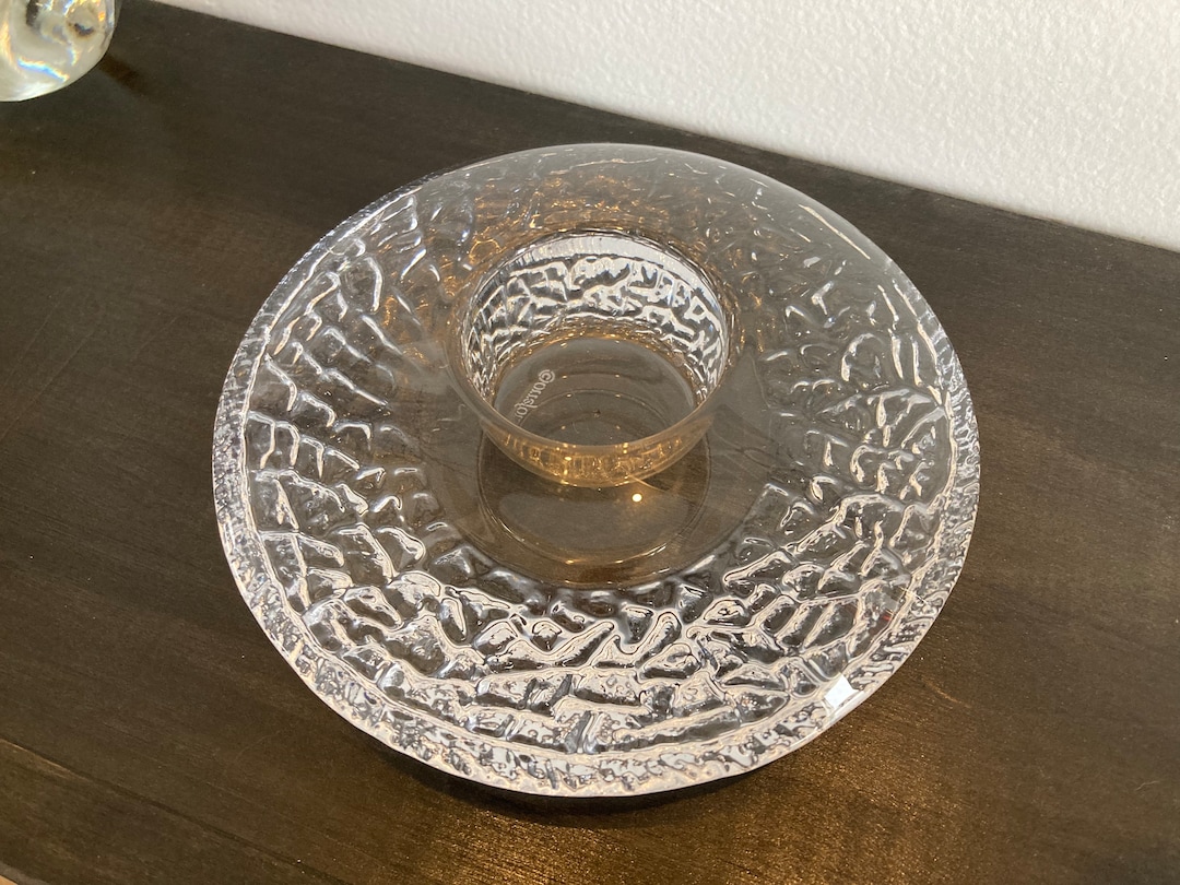 Orrefors Kosta Boda Sweden Crystal Discus Votive/candle Holder Perfect ...