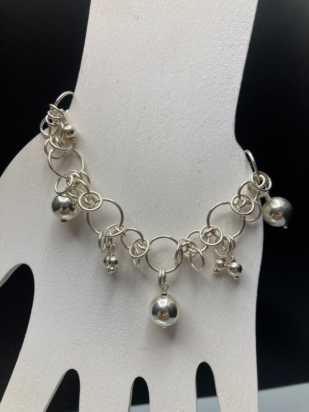 Dyadema Italy 925 Sterling Silver Designer Dangle Ball Bead Cha Cha ...