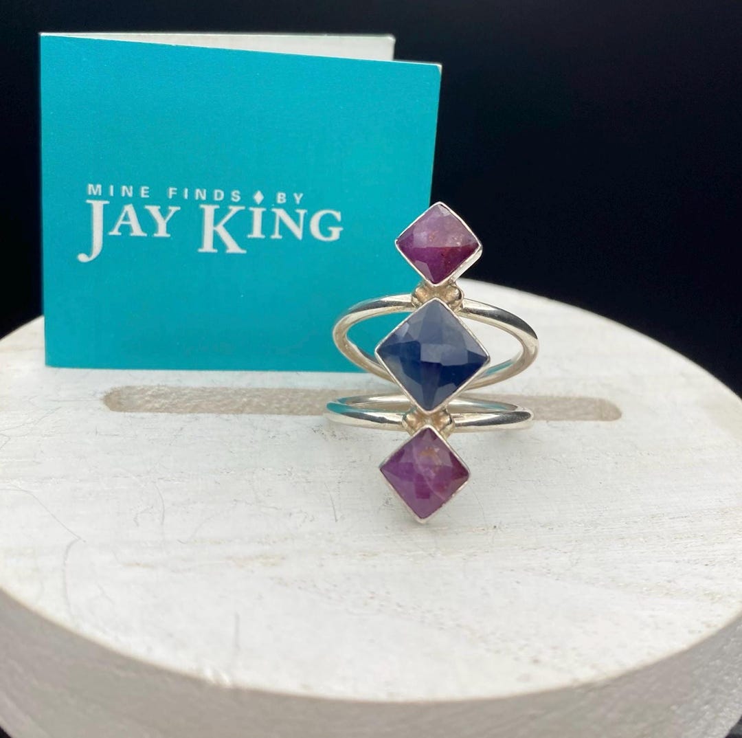 Jay King DTR Sterling Silver 925 Ruby and Sapphire Ring Size 9 Rare ...