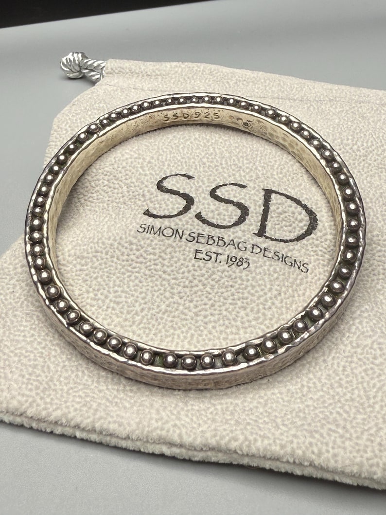Simon Sebbag Designs SSD 925 Hammered Beaded Bangle Bracelet 7.9” 21g ...