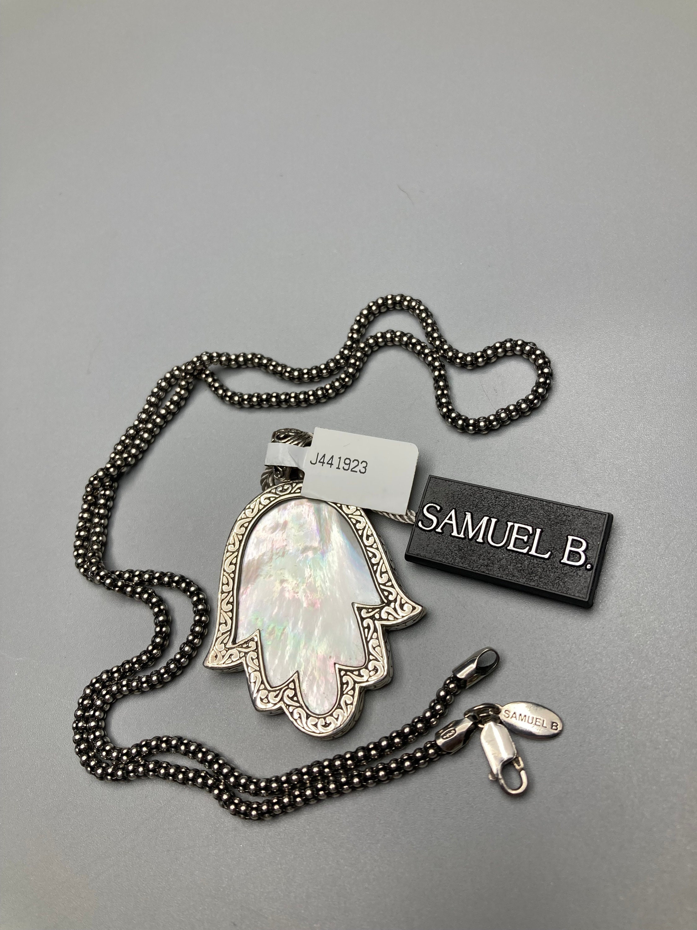 Samuel B Samuel Benham Hamsa Mother of Pearl 925 Sterling Silver ...