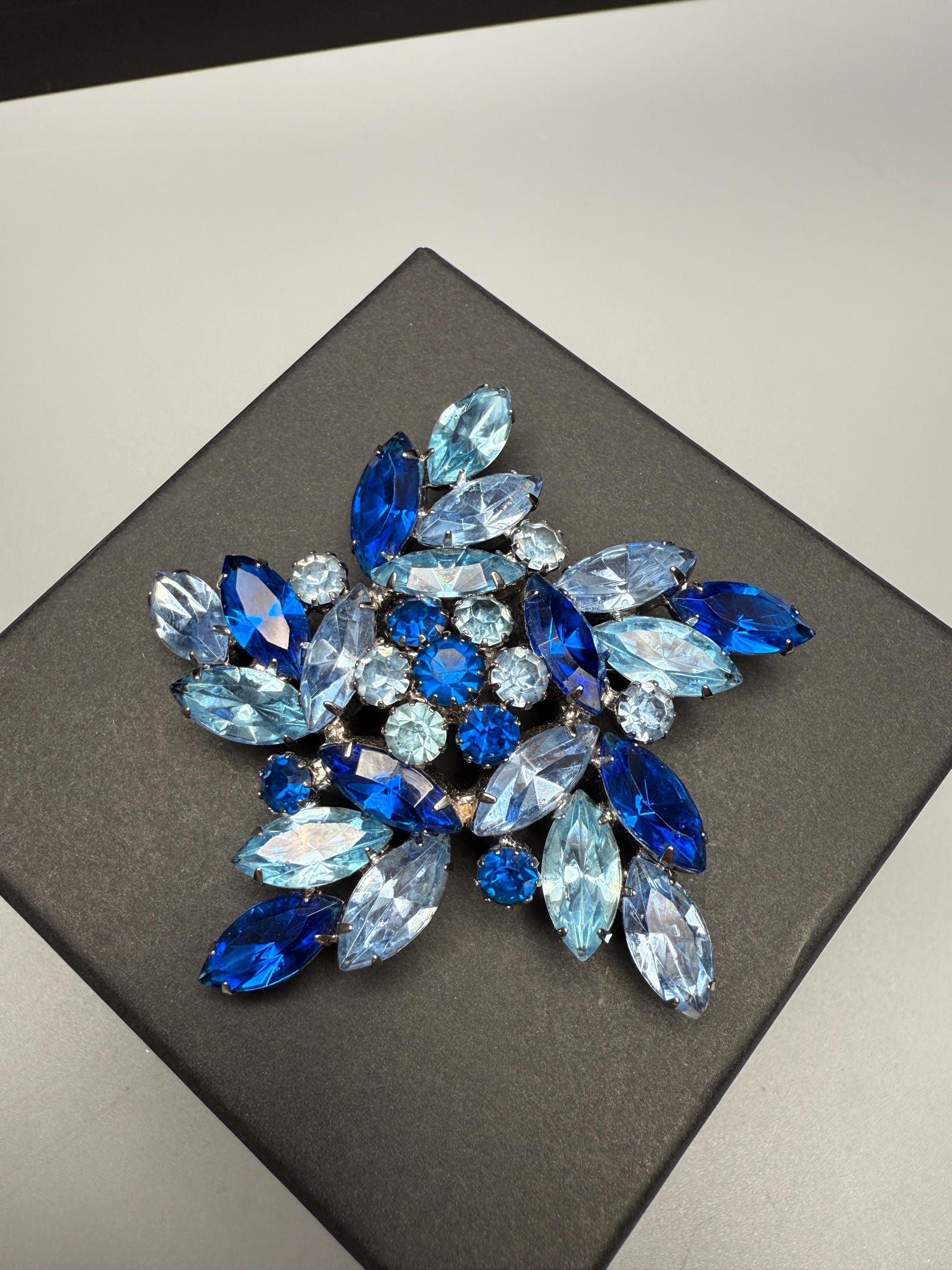 Brooch Star Shades of Blues Rhinestone Silver Tone Prong Set 2.625” - Etsy
