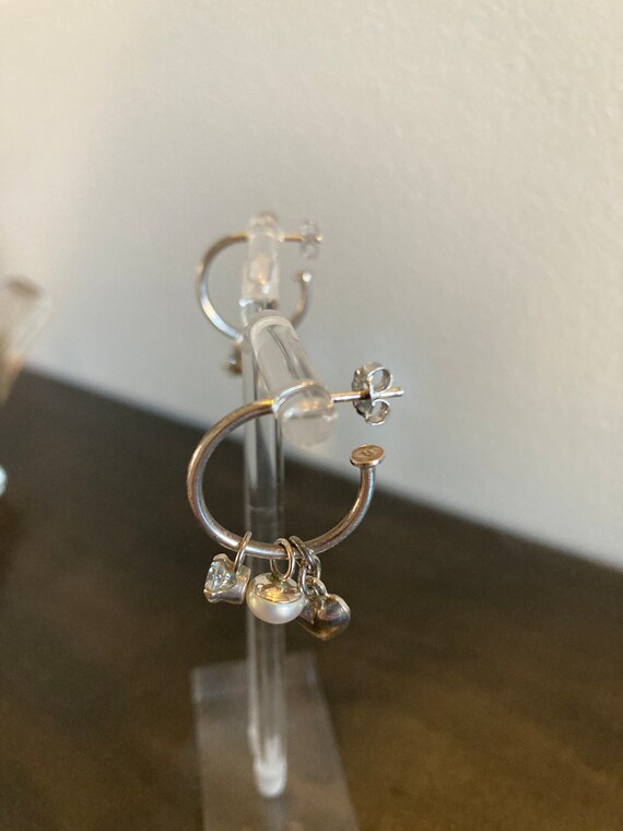 Diamonique heart earrings store