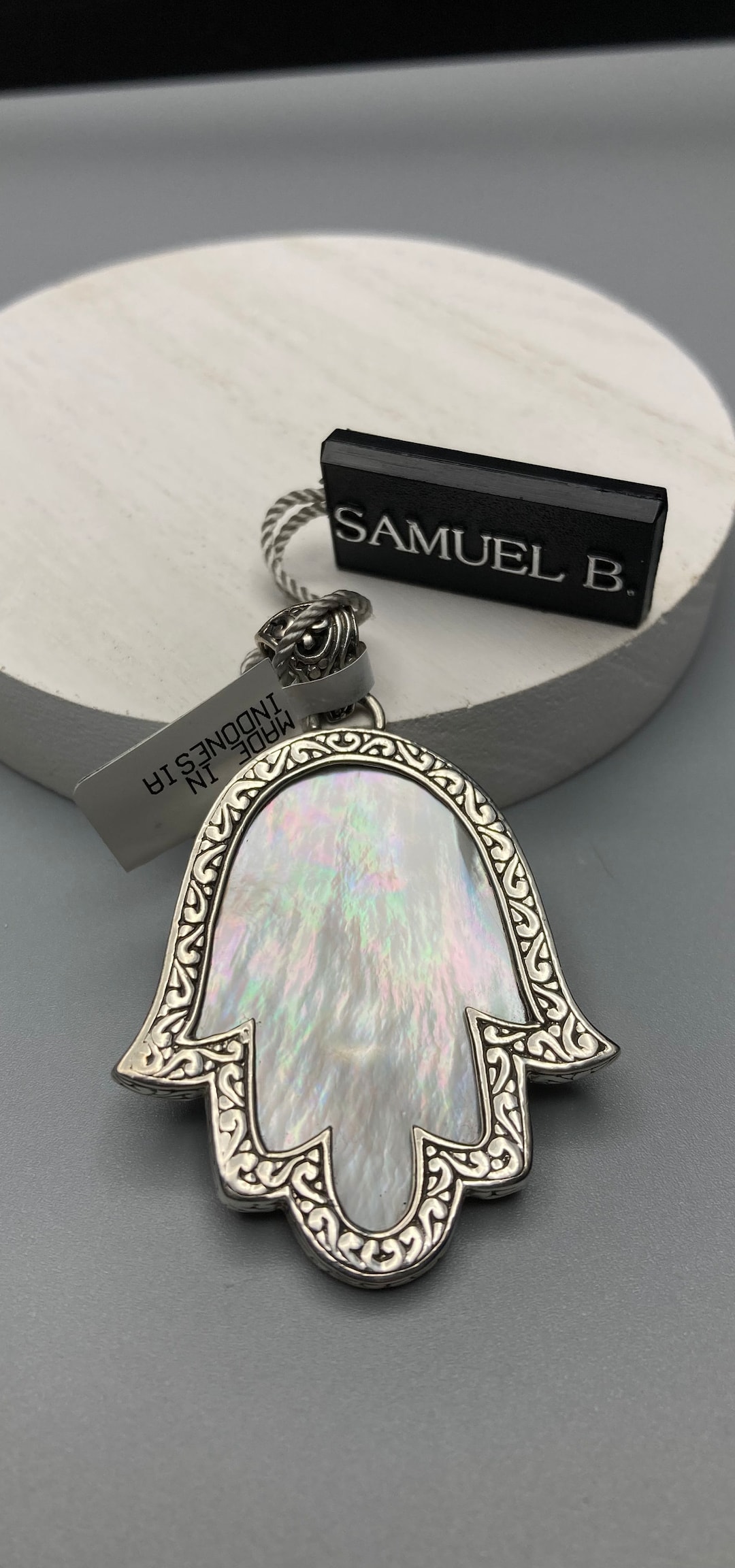Samuel B Samuel Benham Hamsa Mother of Pearl 925 Sterling Silver ...