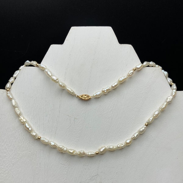 Rice Pearl Necklace - Etsy