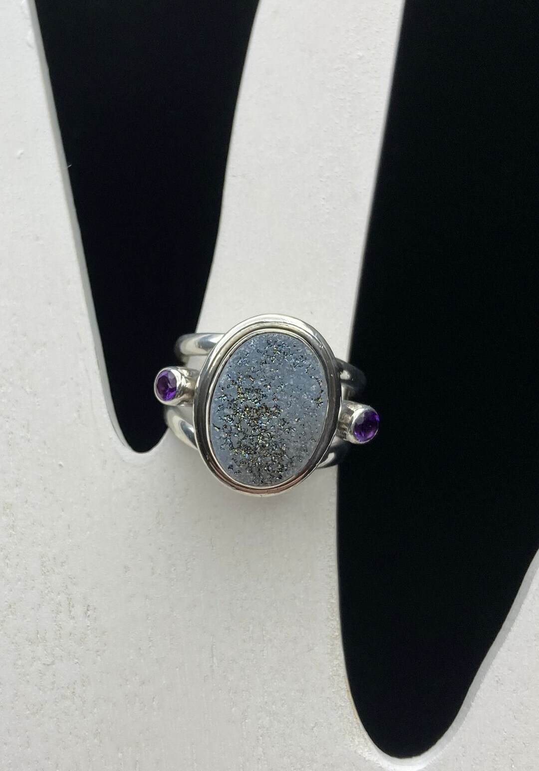 Nicky Butler NB Vintage Signed Sterling Titanium Quartz Druzy Amethyst ...