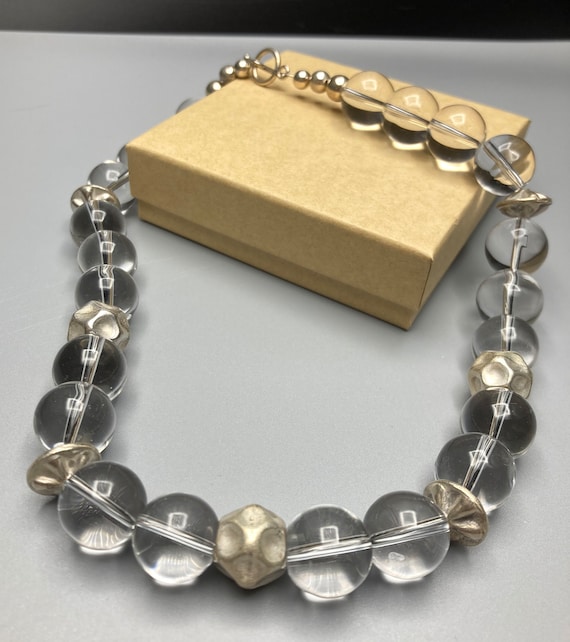 Necklace Unique Artist Made Clear Crystal Sterling Si… - Gem