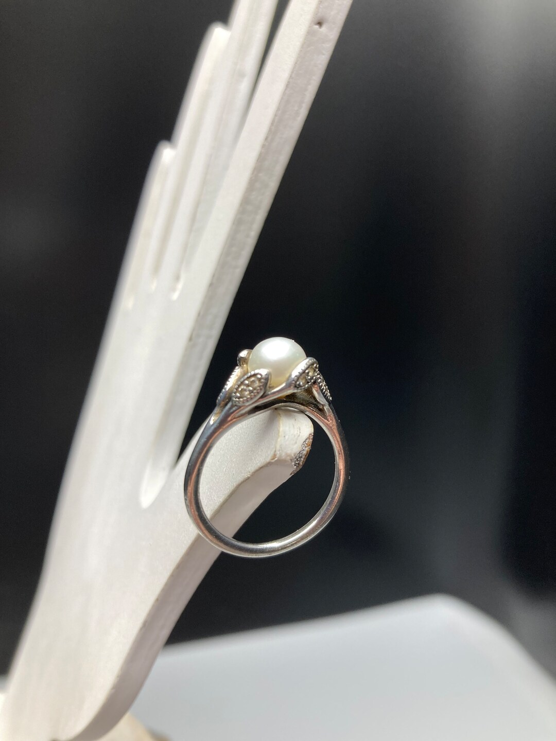 Pandora ring luminous leaves pearl sterling silver store