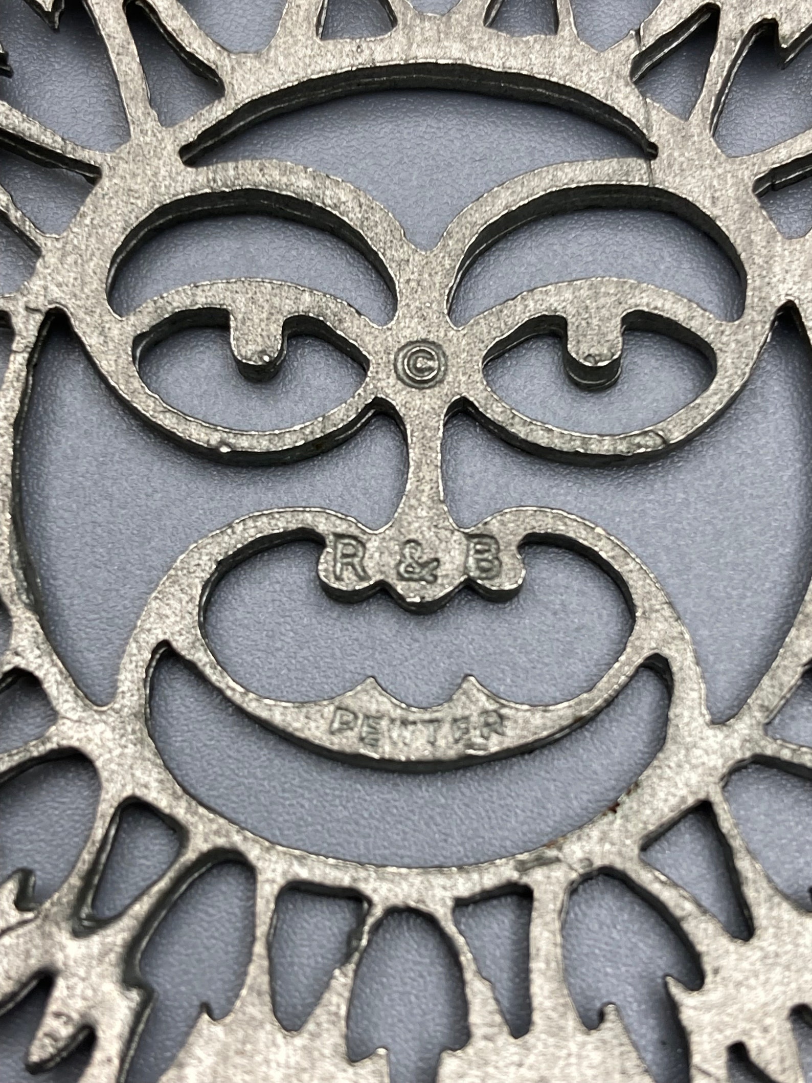 Reed and Barton R&B Signed Vintage Pewter Sun Face Pendant Necklace, 24 ...