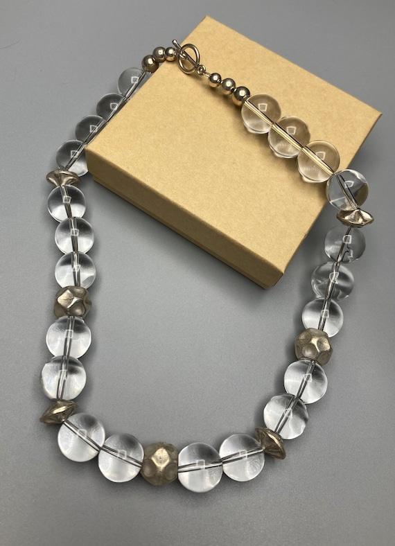 Necklace Unique Artist Made Clear Crystal Sterling Si… - Gem
