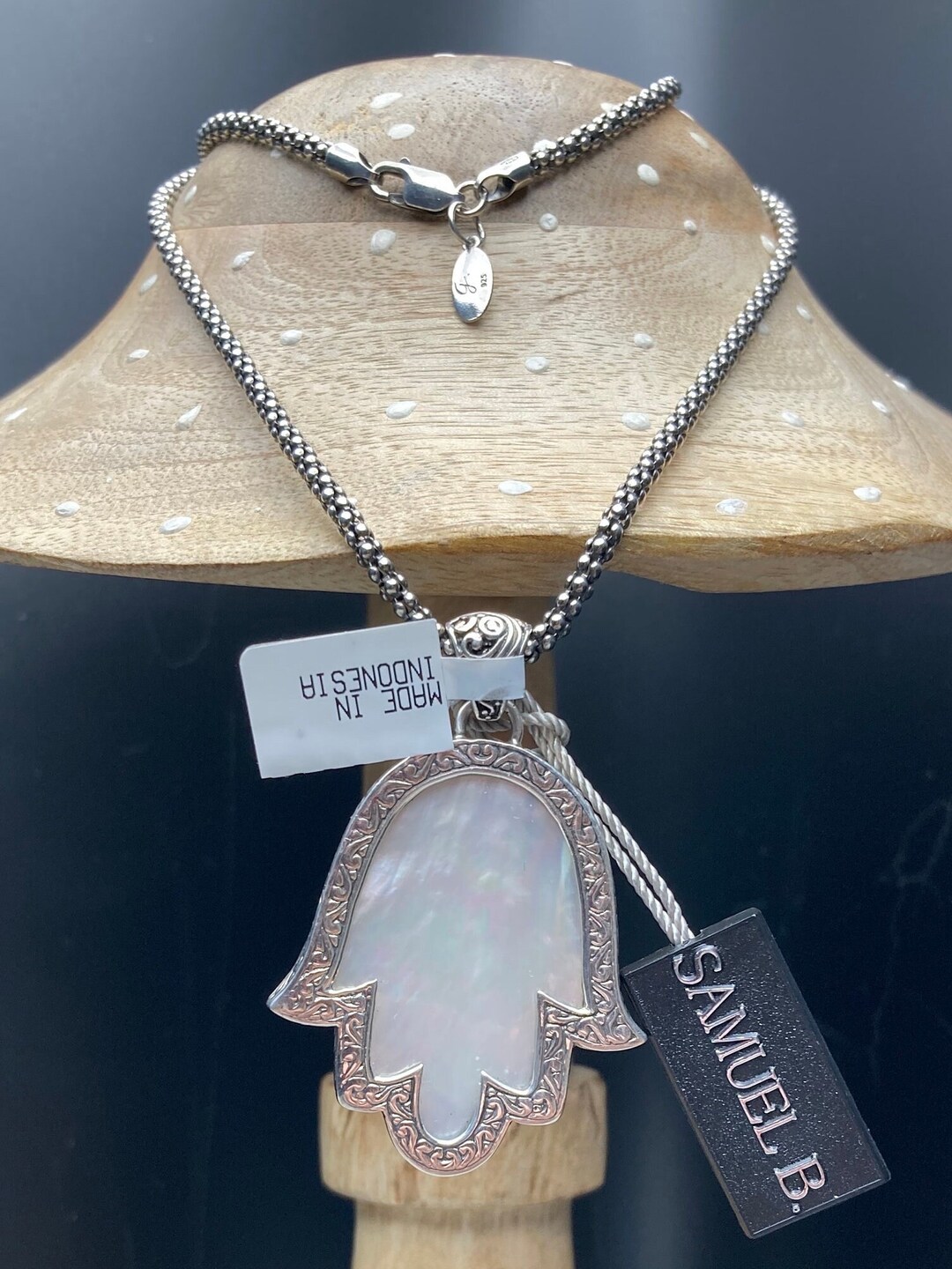 Samuel B Samuel Benham Hamsa Mother of Pearl 925 Sterling Silver ...