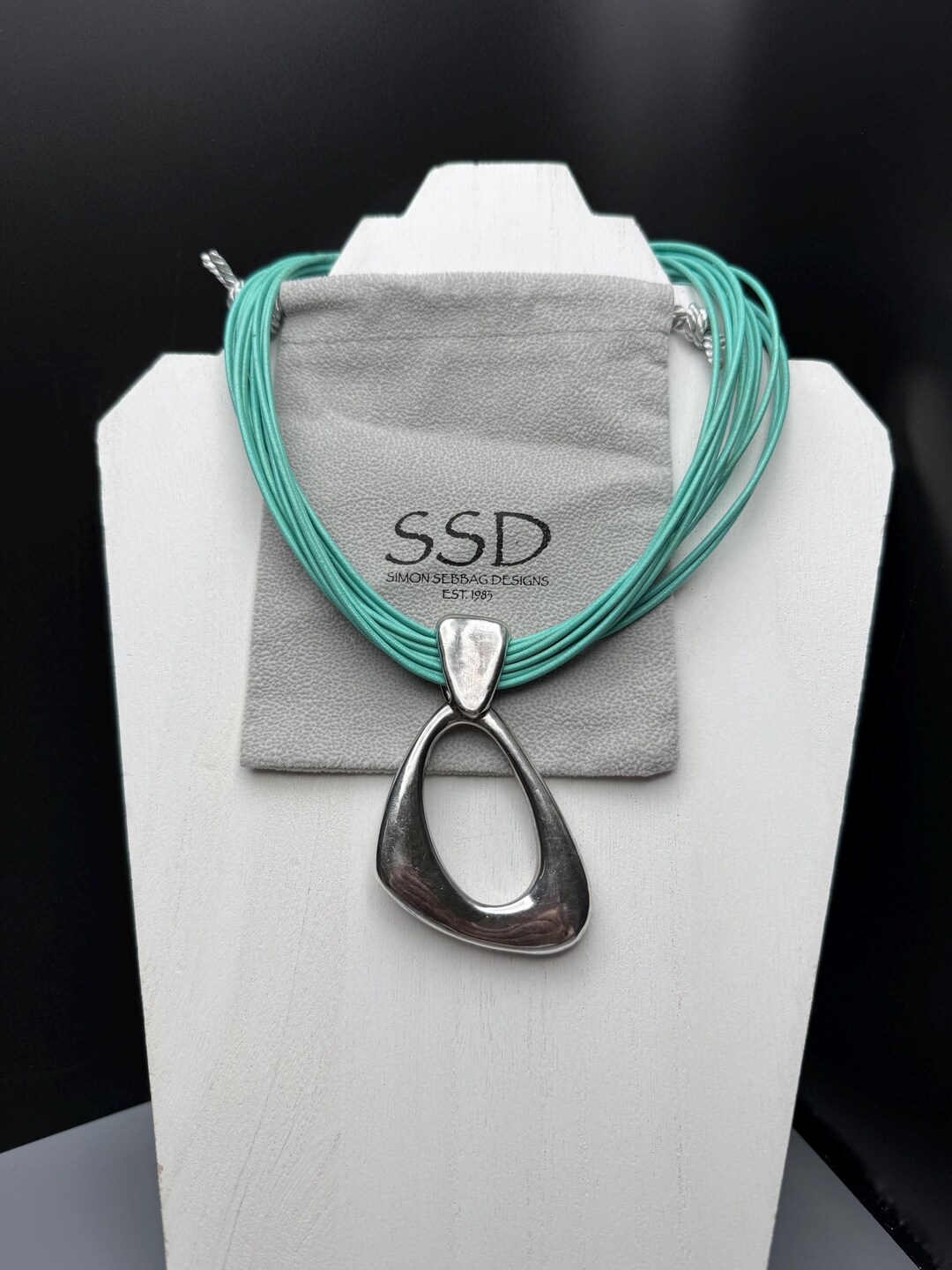 Simon Sebbag SSD Signed 925 Sterling Silver Pendant 12 Strand Aqua ...