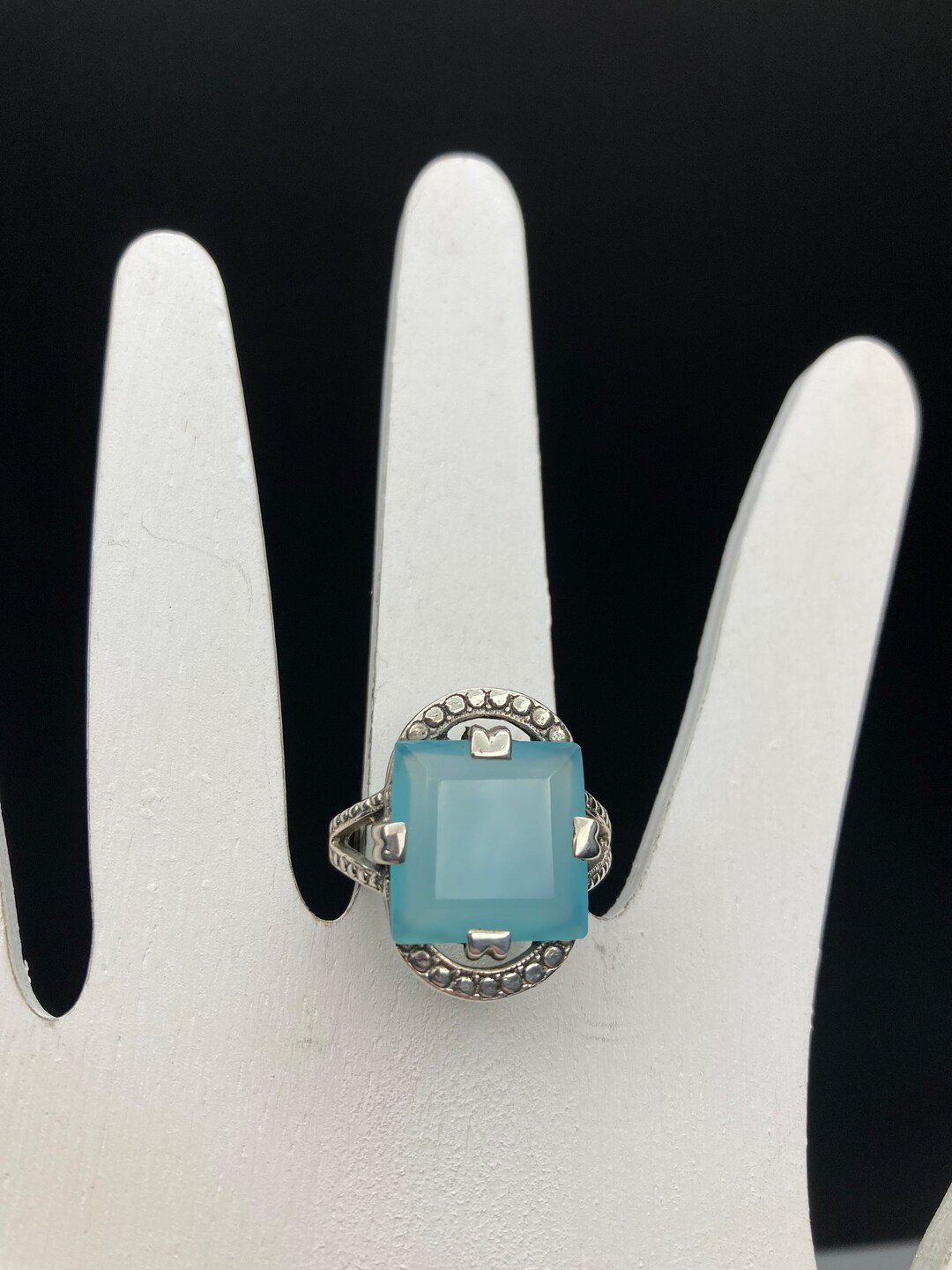 Nicky Butler Chalcedony Sterling Silver 925 Arch Art Deco Inspired Ring ...
