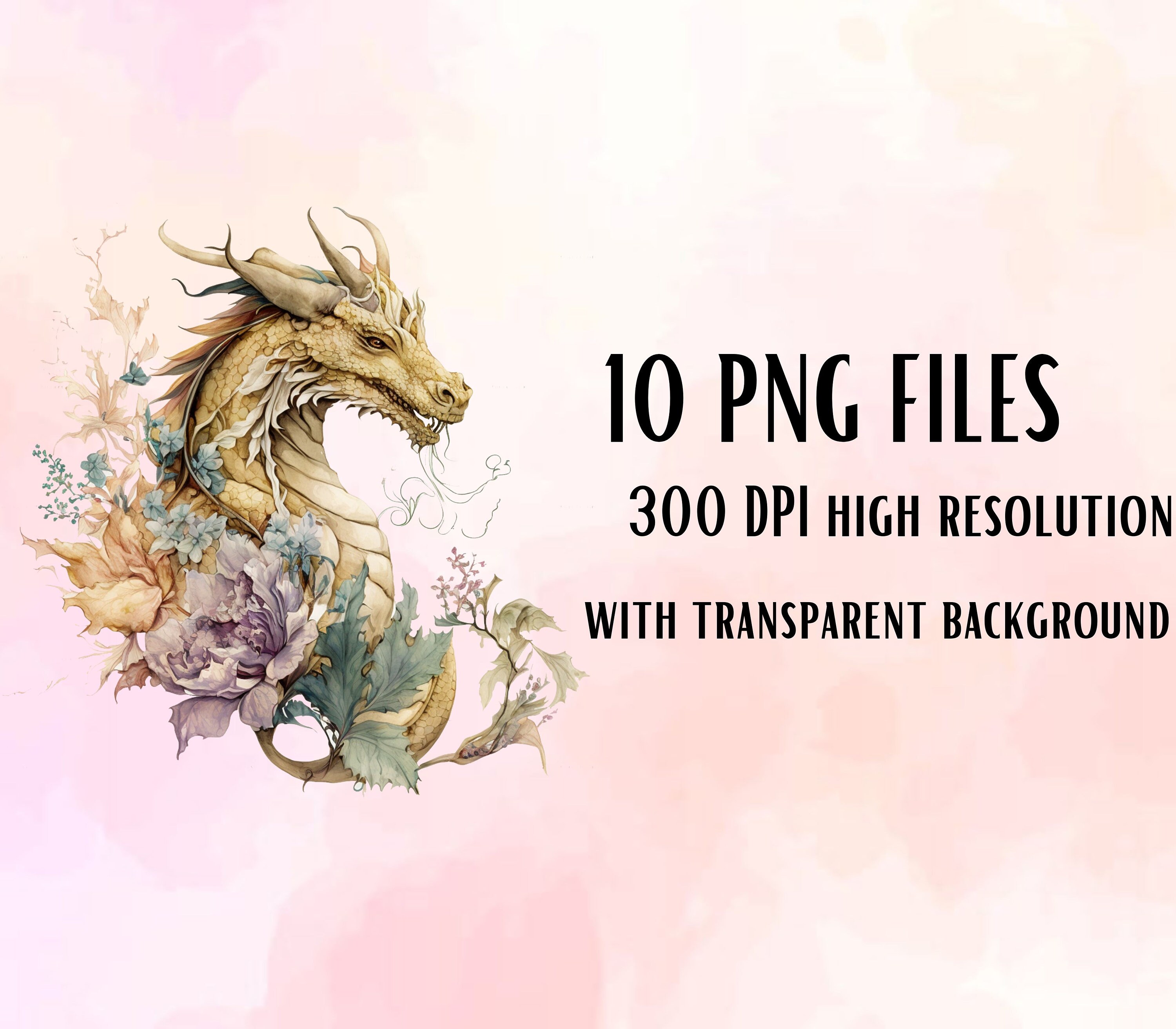 Watercolor Fantasy Oriental Dragon Clipart Fantasy Dragon - Etsy