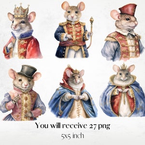 Watercolour Fairytale Mice Clipart Bundle, Fairy Tale Animals Clip Art ...