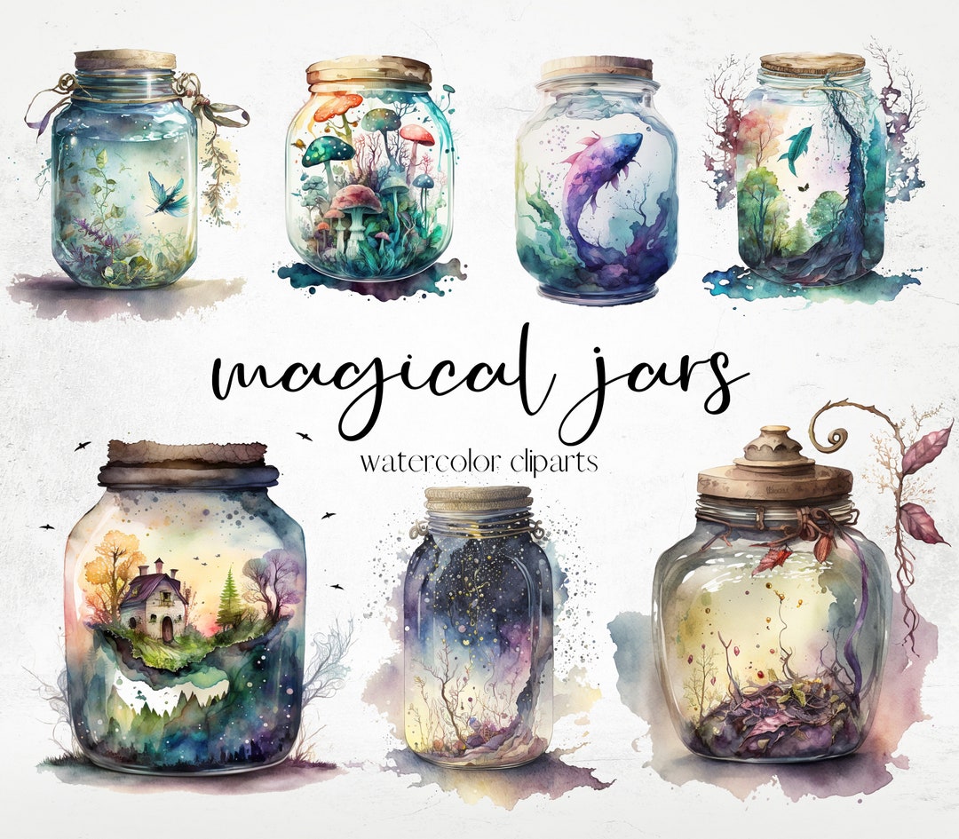 Magical Jars Clipart Fantasy Jars Clipart Gothic Clipart - Etsy