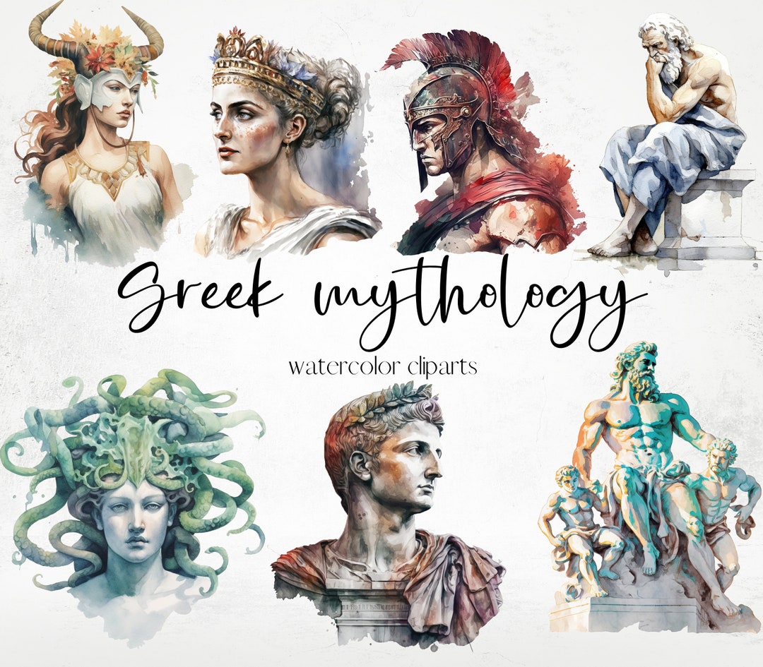 Watercolor Greek Mythology Cliparts, Ancient Greek Mythology Watercolor ...