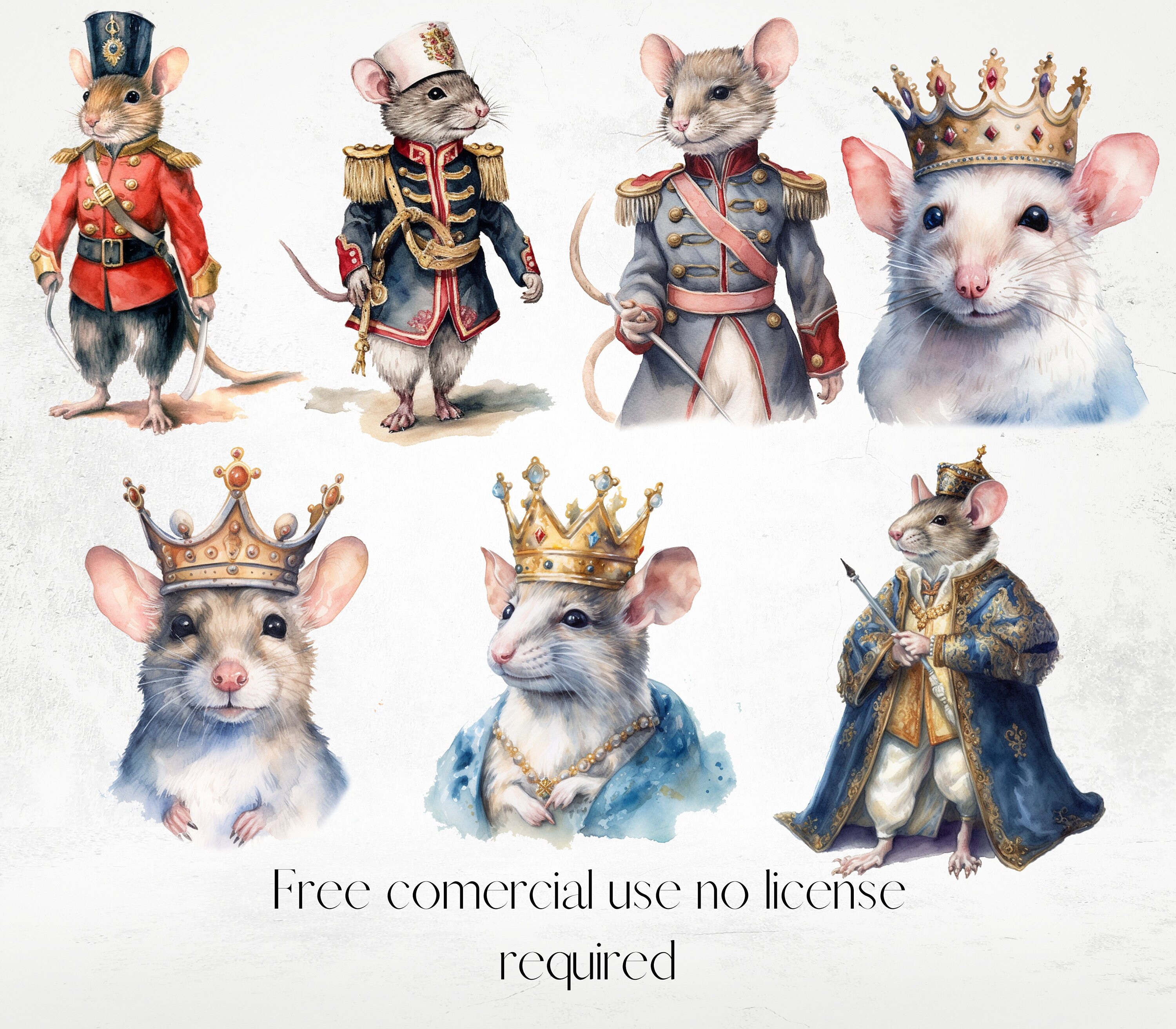 Watercolour Fairytale Mice Clipart Bundle Fairy Tale Animals - Etsy