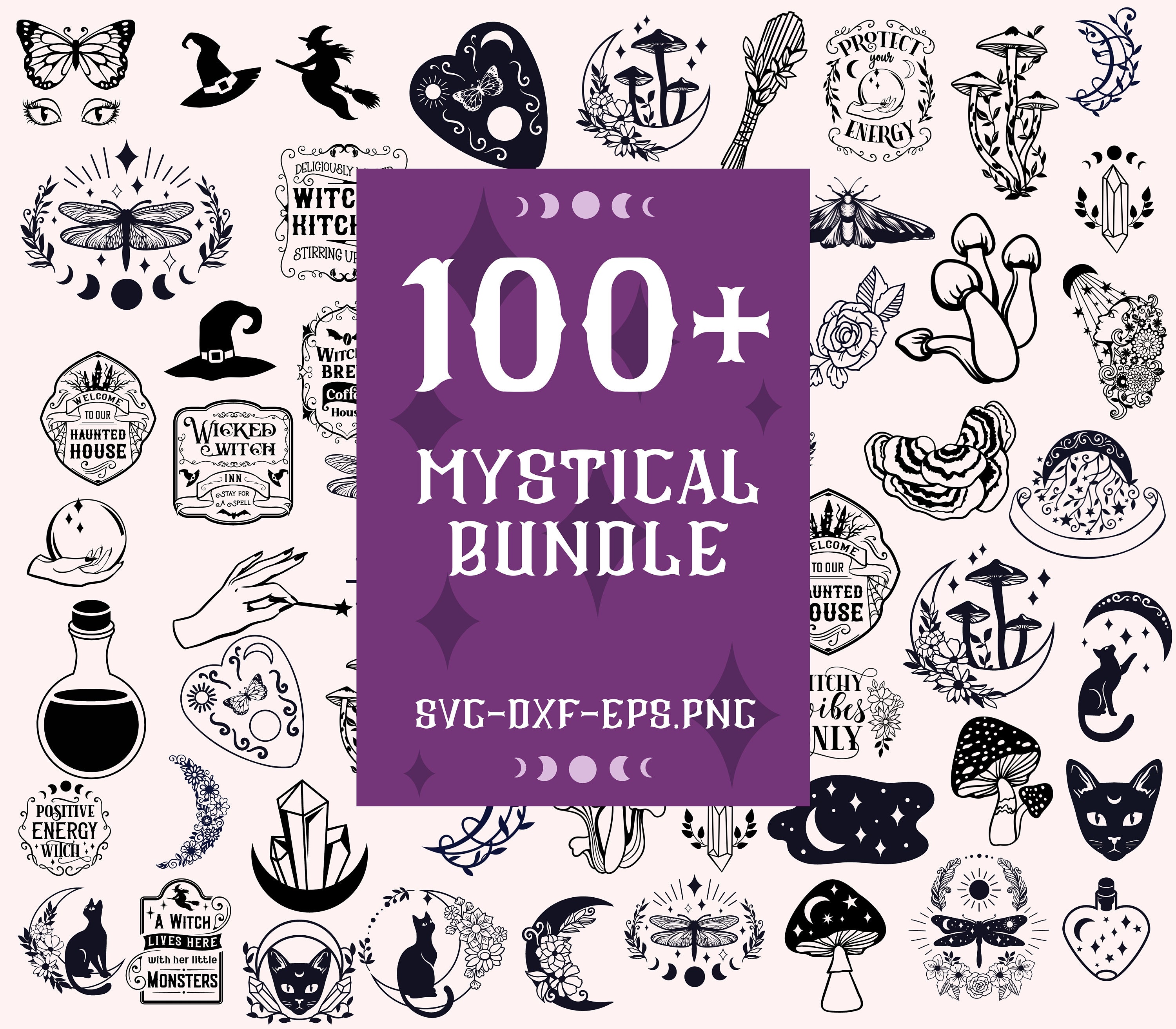 Mystical And Witchy Svg Bundle Mystical Moon Svg Celestial Svg