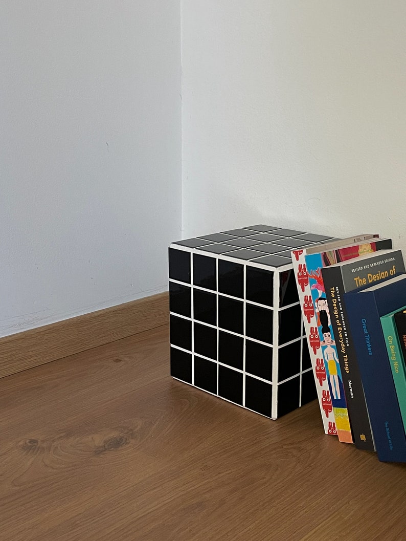 Tile Cube Mini 4x4 Mini Tiled Side Table Tile Bookend Cube - Etsy