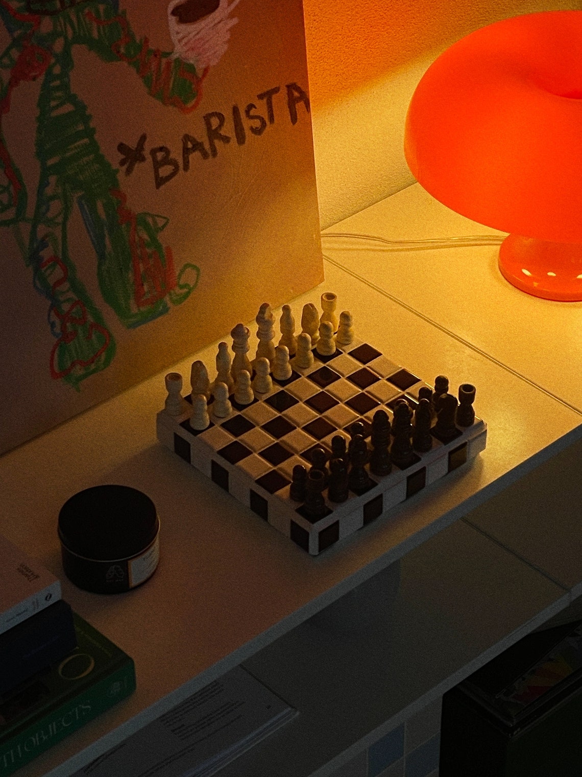 Cosmo Chessboard Mini 25 Tile Chessboard Personalized Tiled Chess Set ...