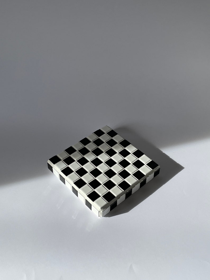Cosmo Chessboard Mini 25 Tile Chessboard Personalized Tiled Chess Set ...