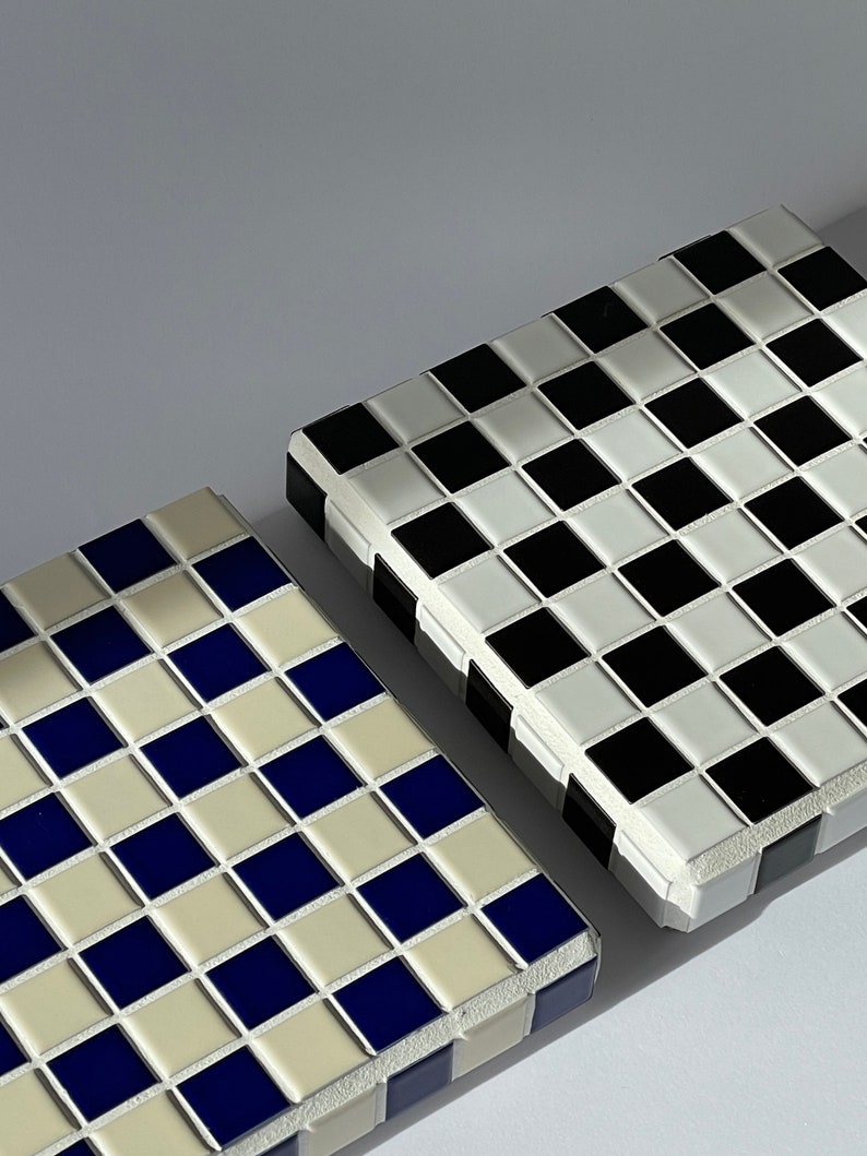 Cosmo Chessboard Mini 25 Tile Chessboard Personalized Tiled Chess Set ...