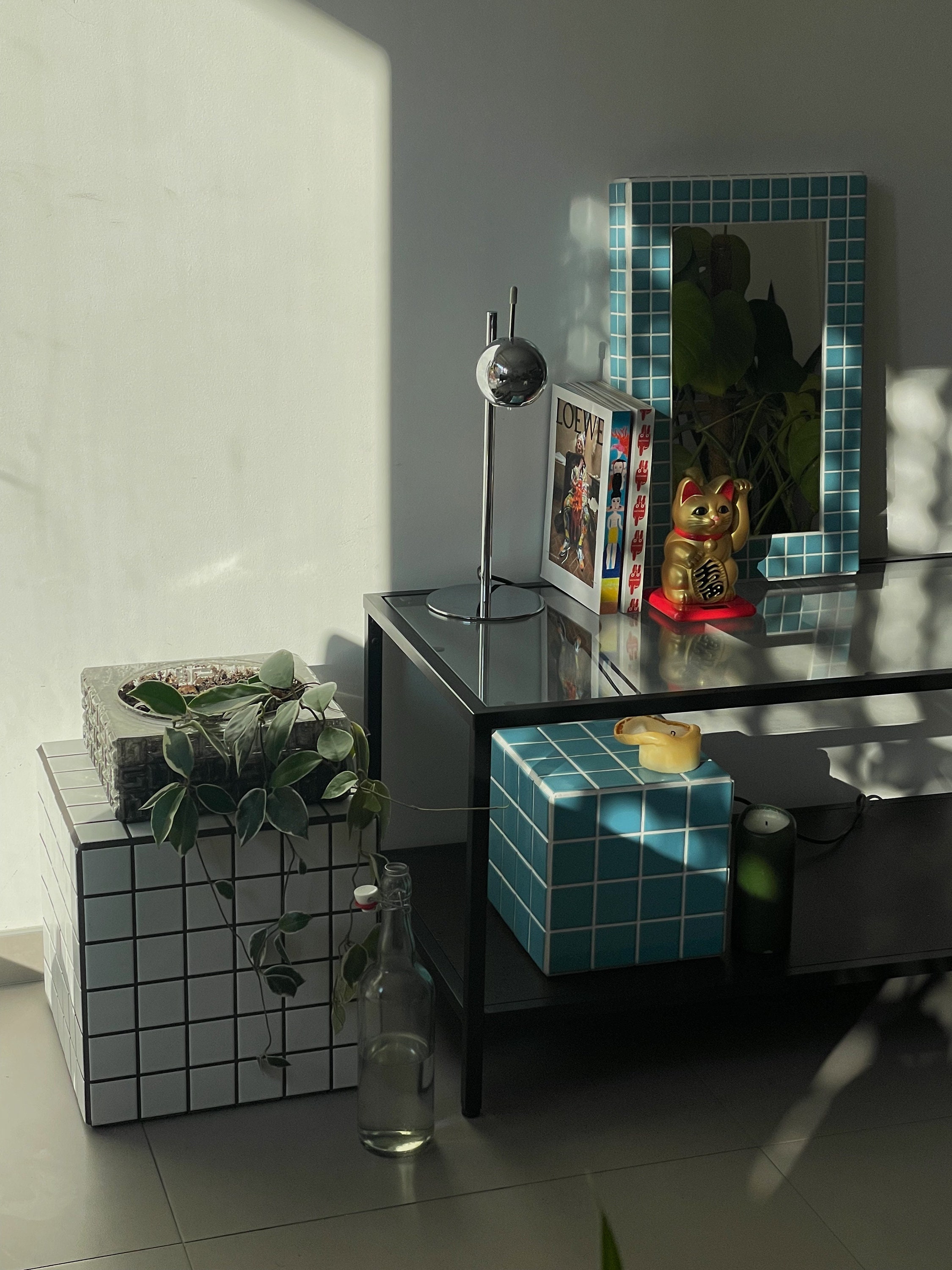 Tile Cube Mini 4x4 Mini Tiled Side Table Tile Bookend Cube - Etsy