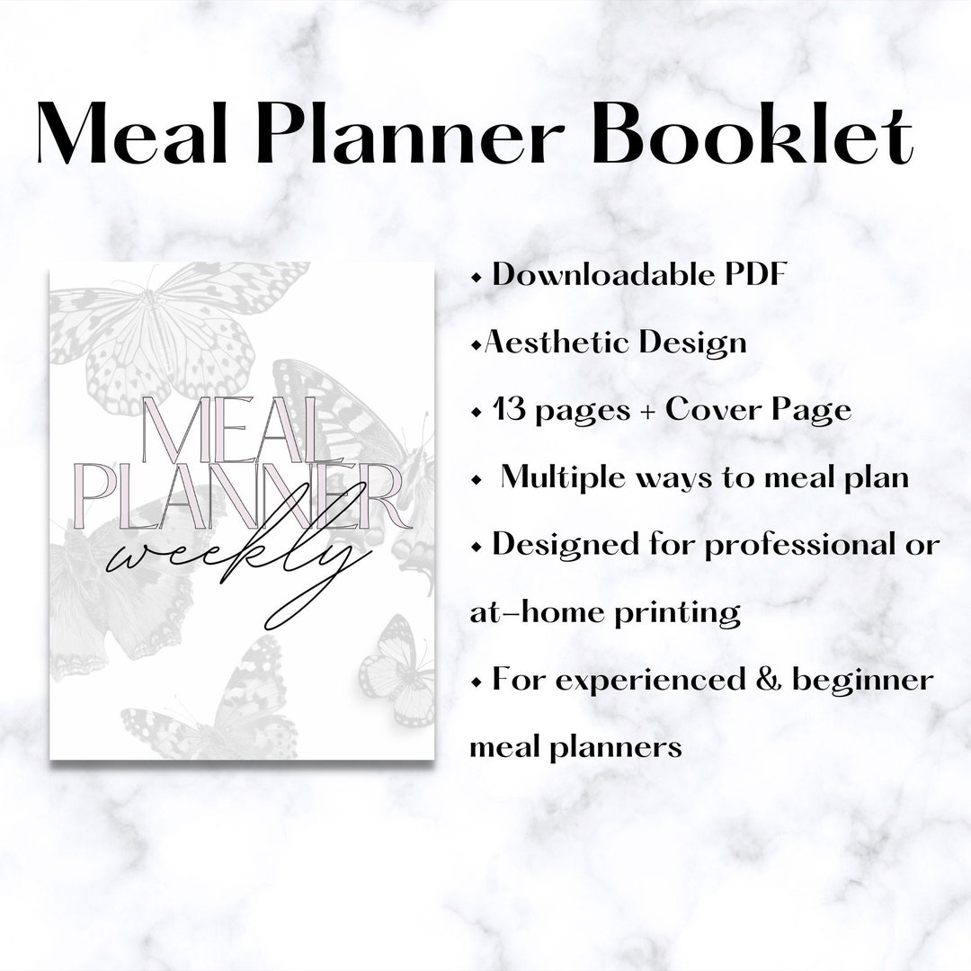 Meal Planner Booklet - Etsy