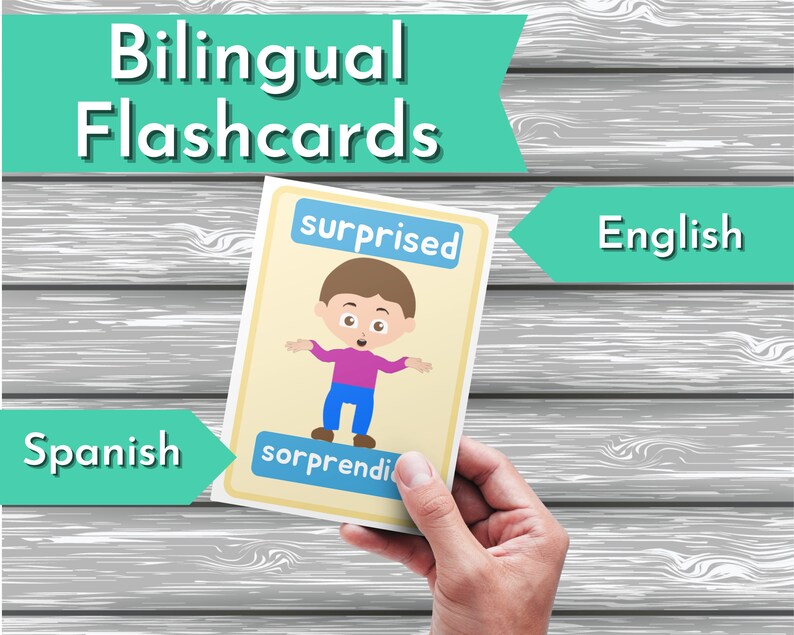 Phonetic Flashcards English & Spanish Feelings and Emotions for ...