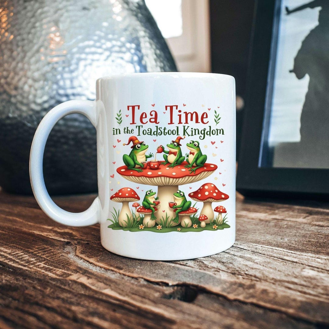 Tea Time Mug Toadstool Kingdom Coffee Cup Frog Lover Gift Cute Frog Mug ...