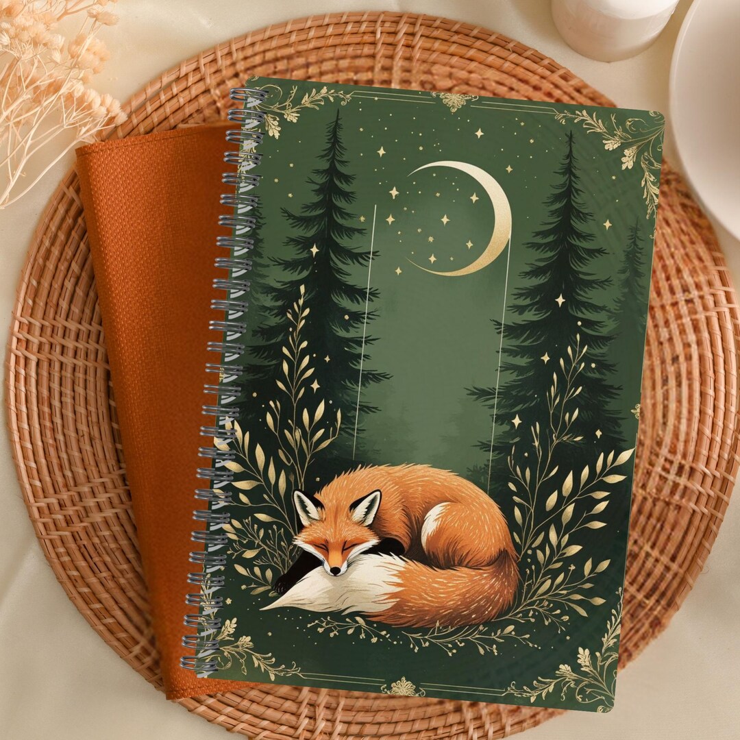Fox Journal - Ruled Line, Sleeping Fox Notebook, Forest Journal ...