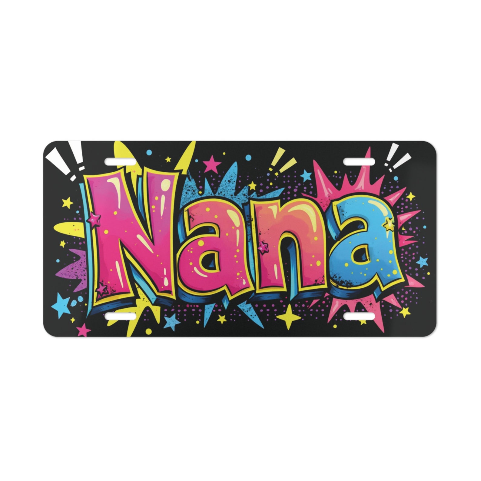 Nana Colorful Graffiti Style Car Vanity Plate, Vibrant Nana License ...
