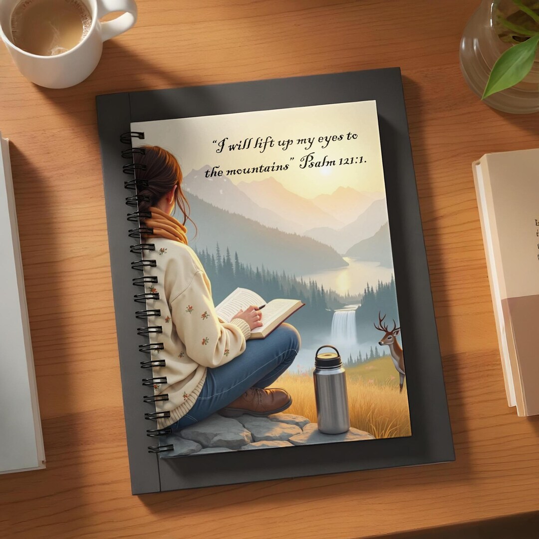 Mountain Meditation Journal - Ruled Line Notebook, Inspiring Verse ...