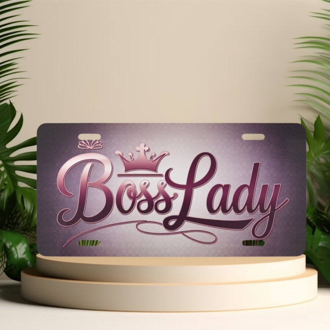 Boss Lady Car Vanity Plate, Elegant Boss Lady License Plate, Female ...