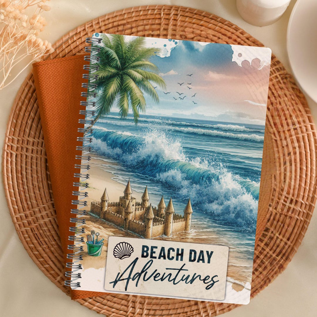 Beach Day Adventures Journal, Summer Notebook, Ocean Waves Planner ...