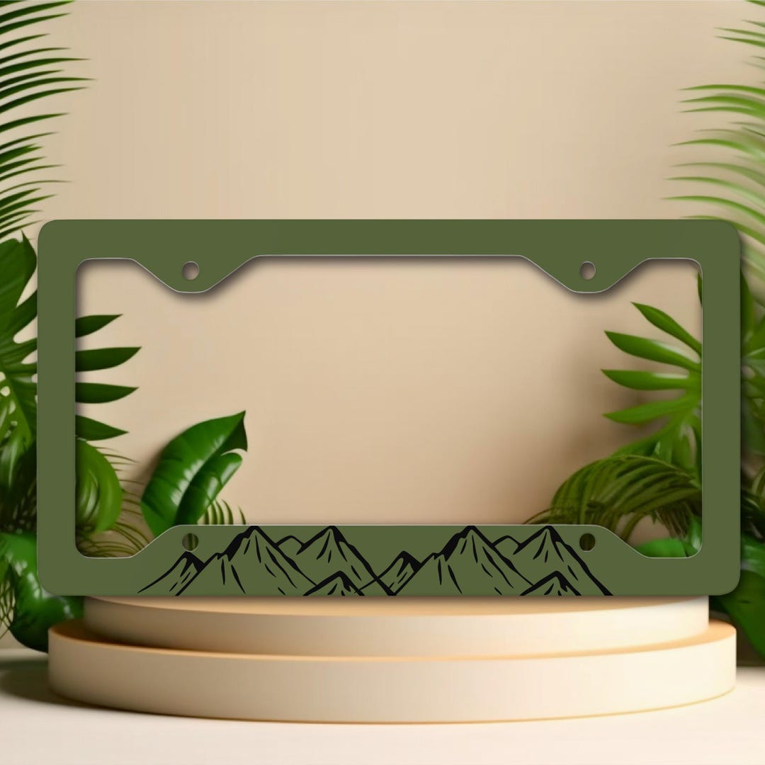 Mountain Metal License Plate Frame, Nature Car Decor, Adventure Auto ...
