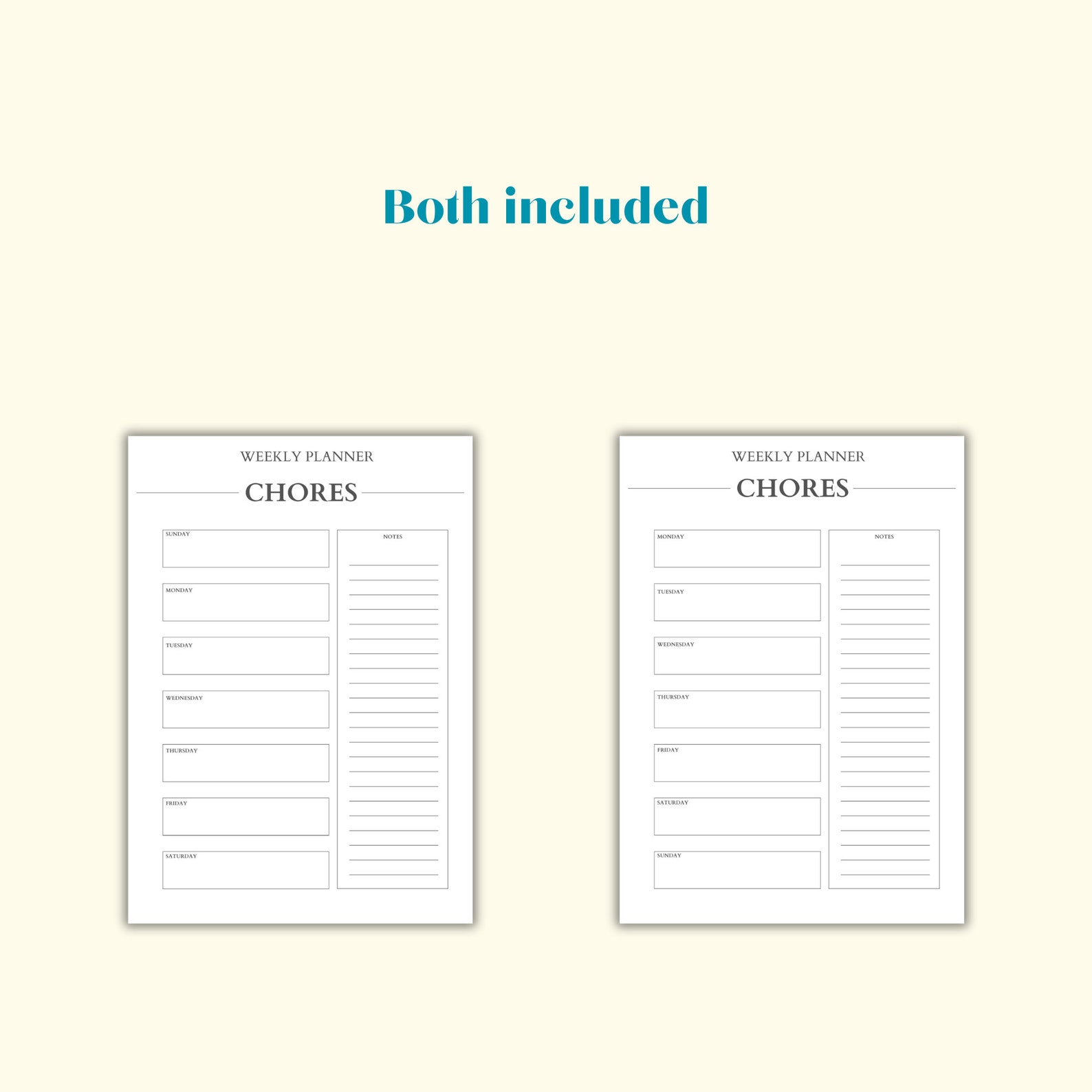 Weekly Chores Tracker Chores Schedule Chore Planner Digital - Etsy