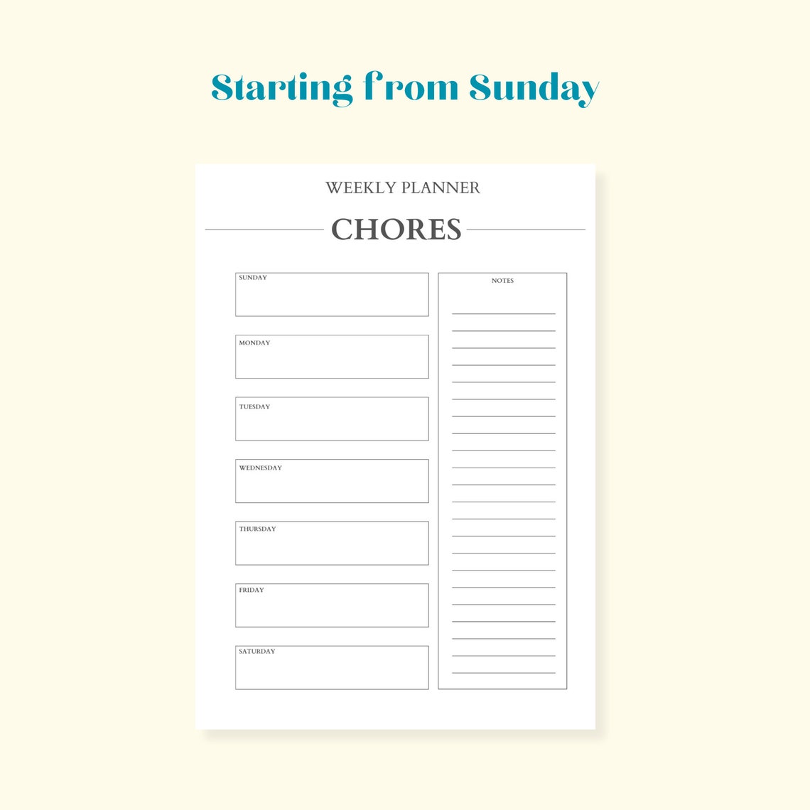 Weekly Chores Tracker Chores Schedule Chore Planner Digital - Etsy