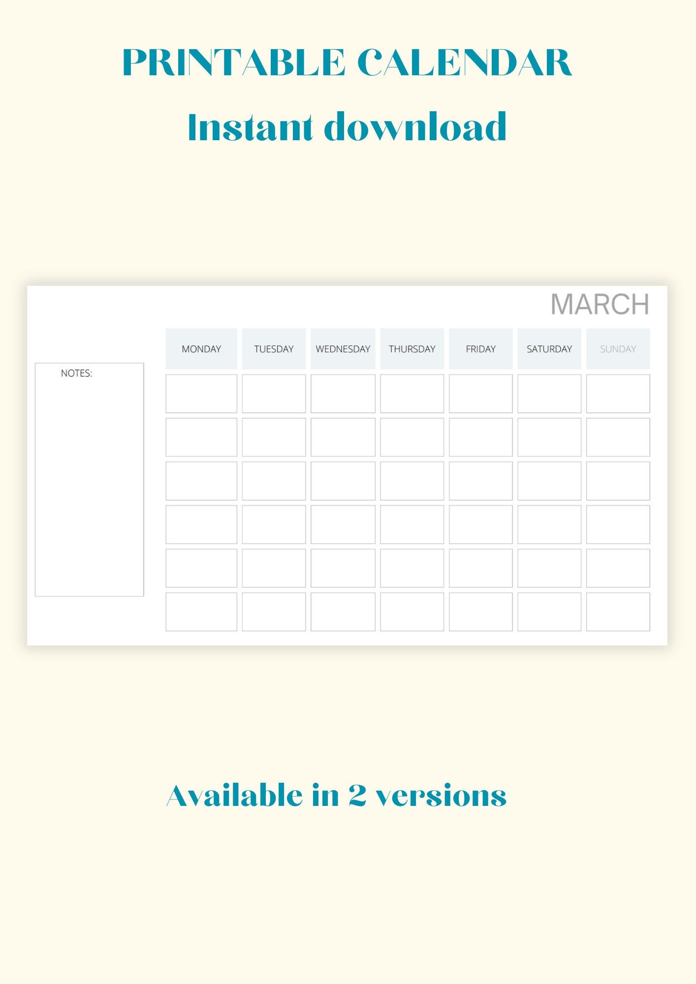 Printable Yearly Wall Calendar, Schedule, Blank Calendar Printable ...