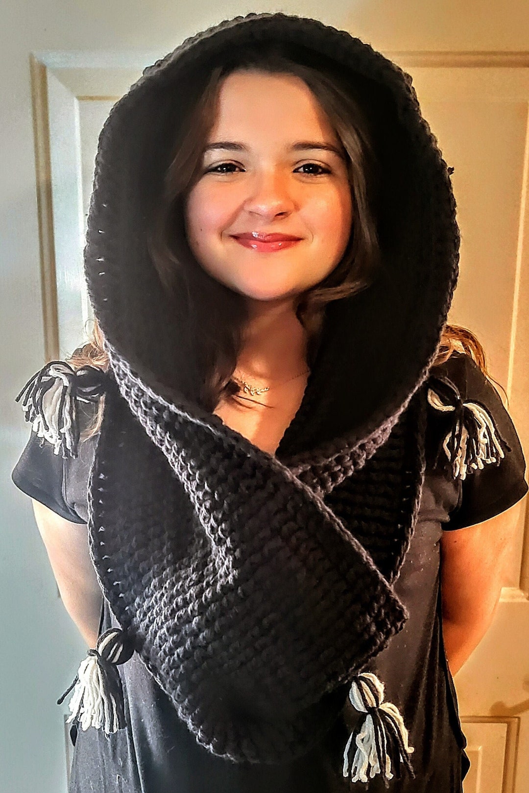 Goth Snood Enid Snood Wednesday Addams Scarf Crochet - Etsy