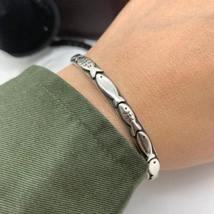Silver Simple Adjustable Fish Cuff Bangle-fish Lovers Sealife Bracelet ...