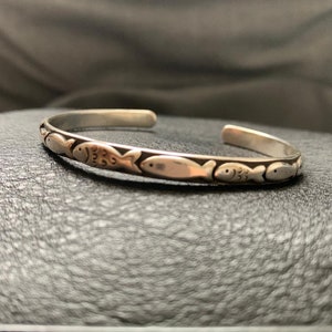 Silver Simple Adjustable Fish Cuff Bangle-fish Lovers Sealife Bracelet ...