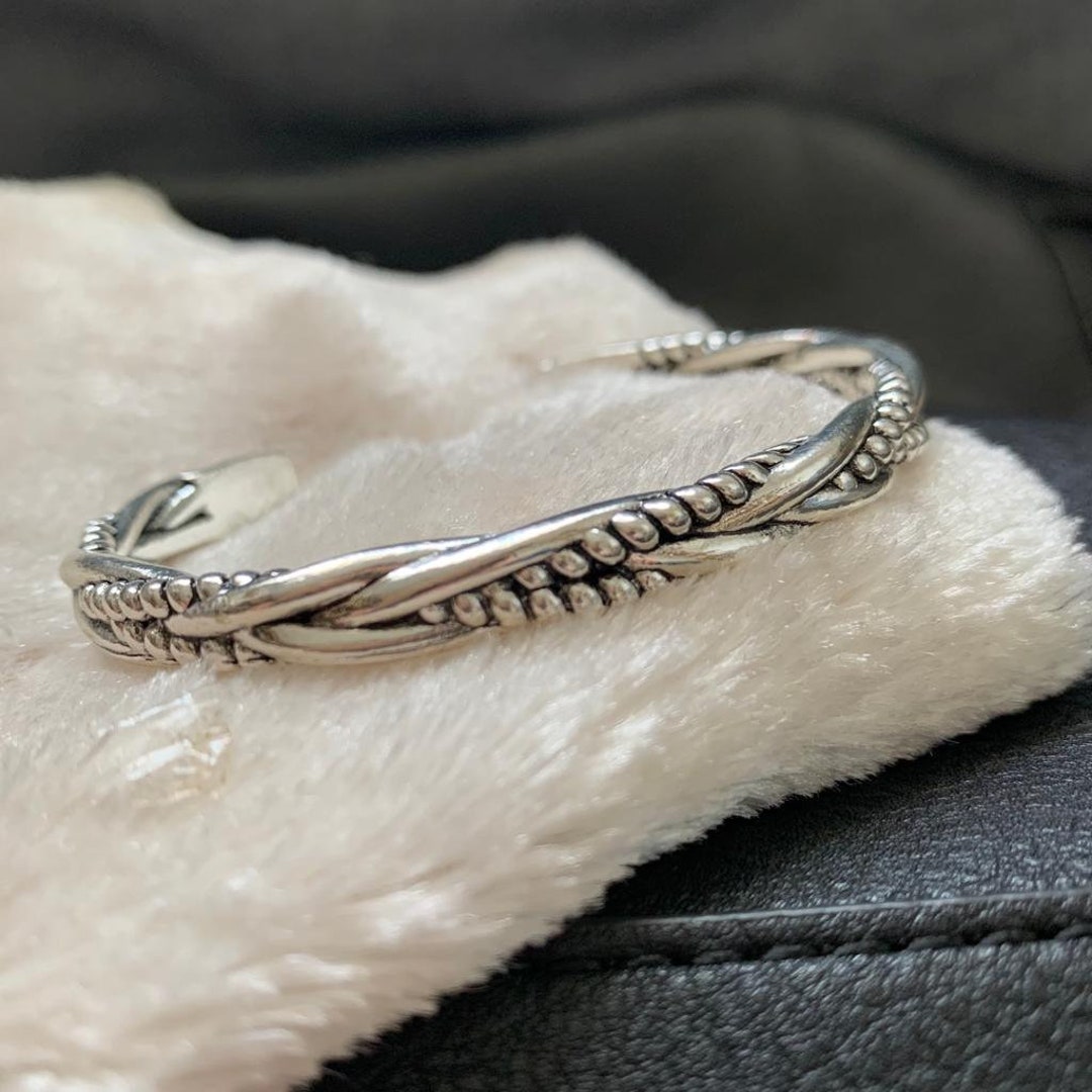 Viking Bracelet, Adjustable Silver Bangle Bracelet, Thin Bangle , Cuff ...