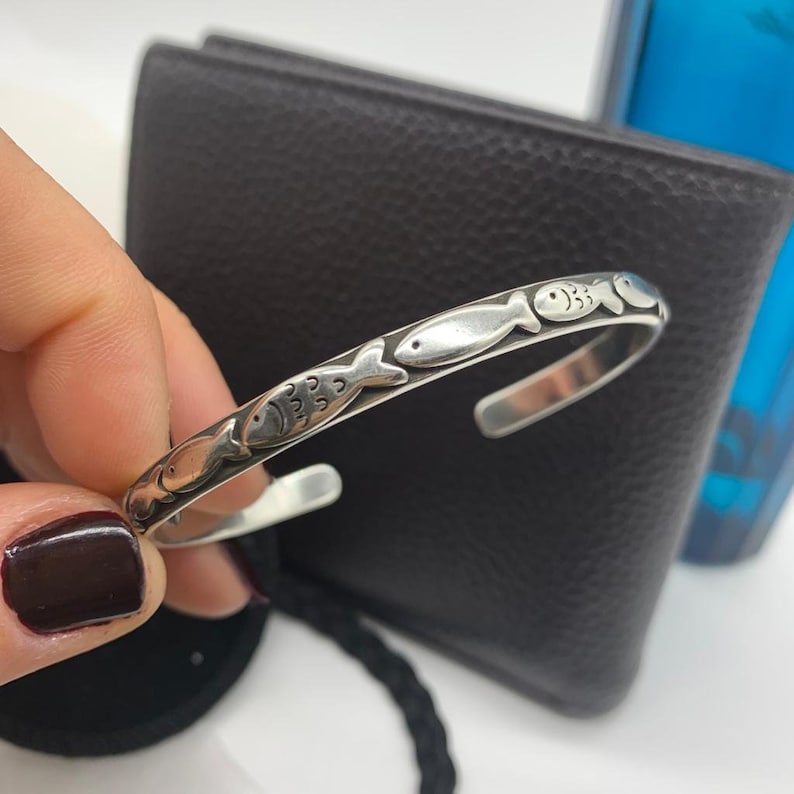 Silver Simple Adjustable Fish Cuff Bangle-fish Lovers Sealife Bracelet ...